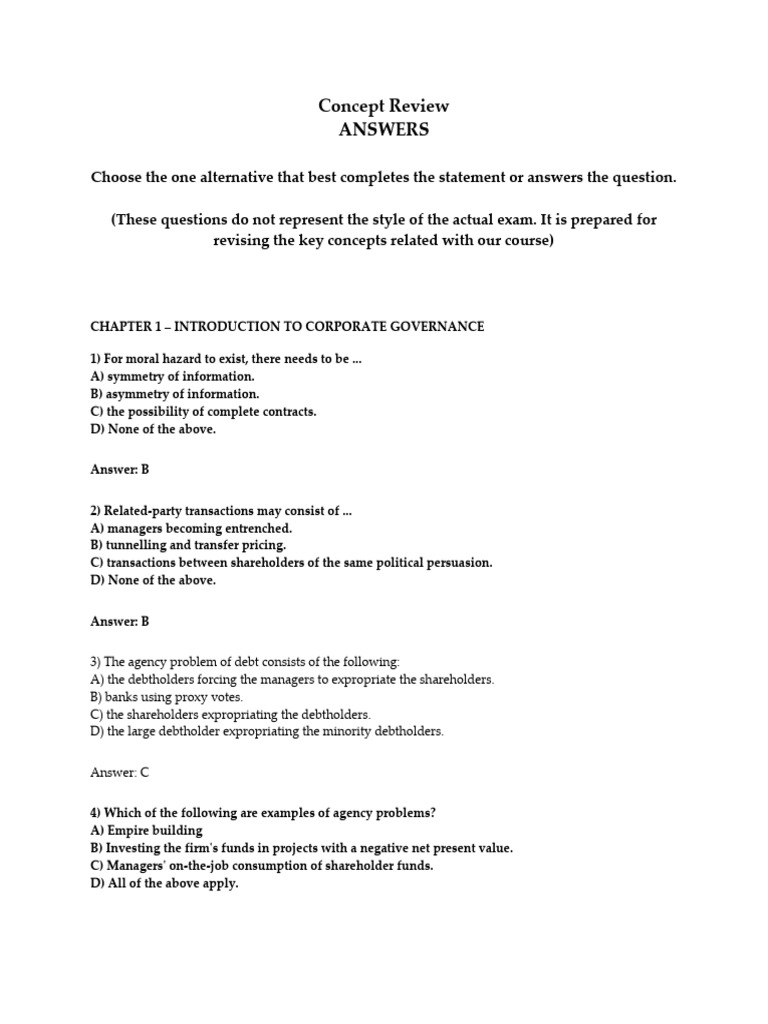ANSWERS Concept Review Questions | PDF | Corporate Social ...