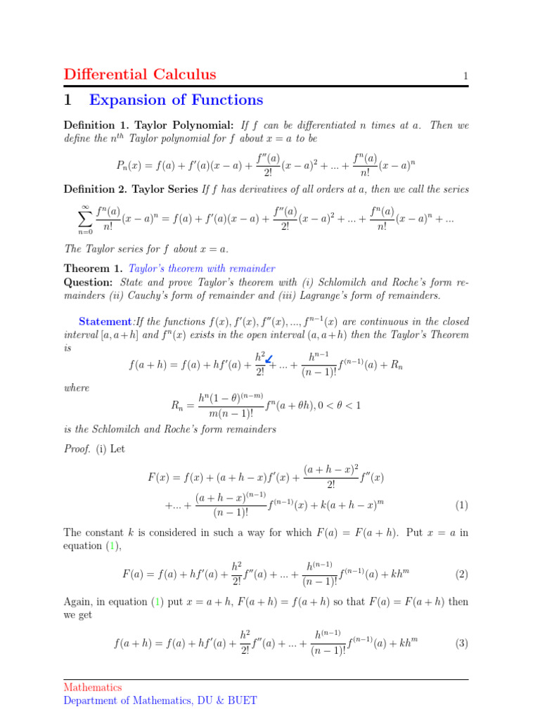 6-7 Expansion of Function Taylors | PDF | Functions And Mappings | Real ...