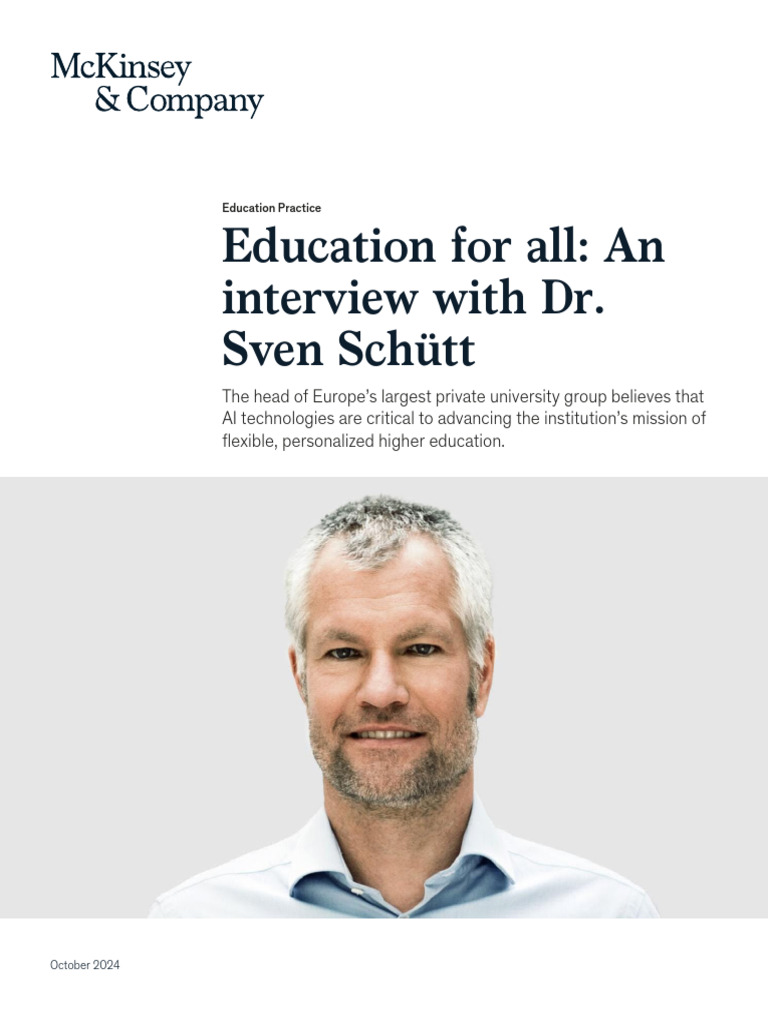 Education For All An Interview With DR Sven Schutt - Final | PDF | Artificial Intelligence ...