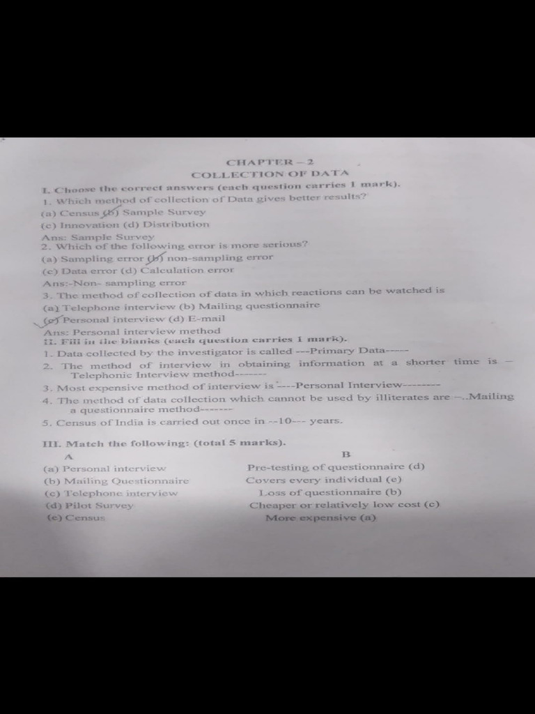 Eco Question Bank Collection of Data | PDF