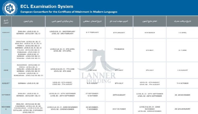 ECL Exam Date 2024 77 - 2 | PDF