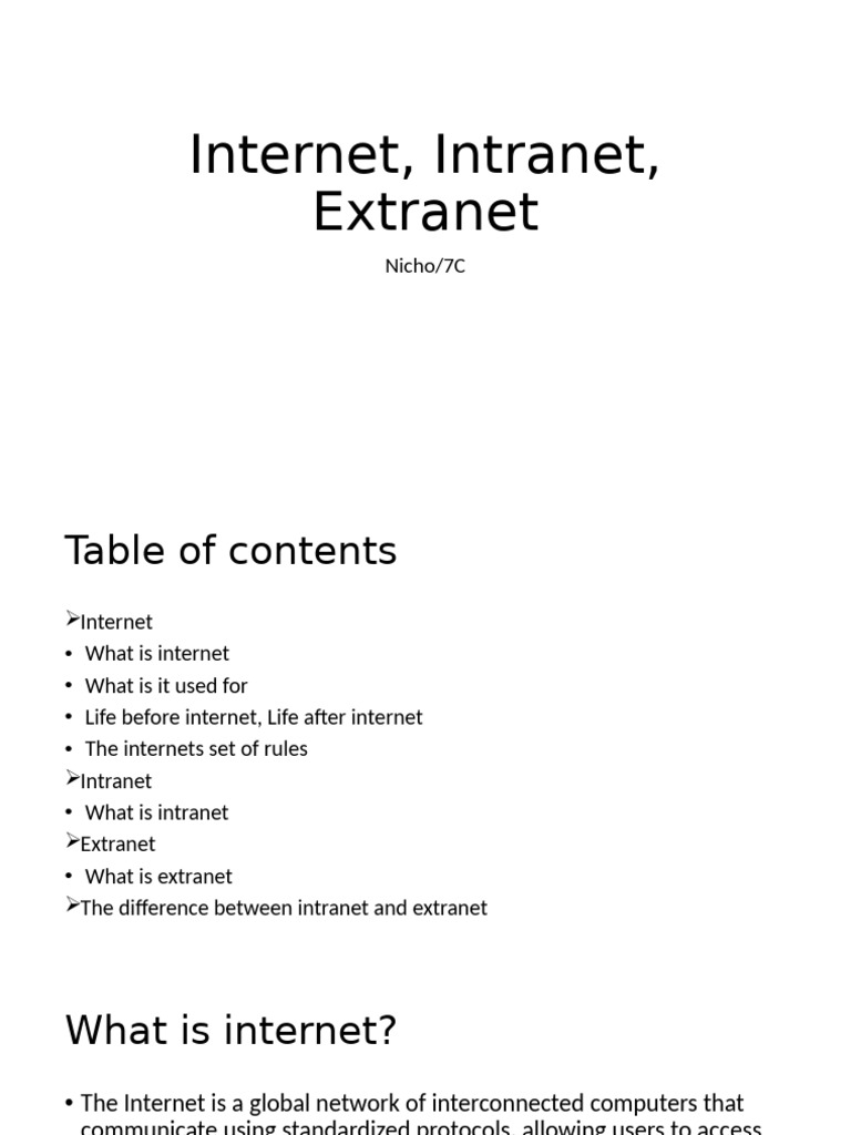 Internet, Intranet, Extranet | PDF | Computers