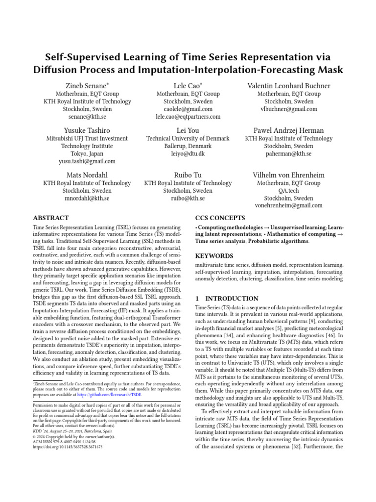 02 Self Supervised Learning Of Time Series Representation Via Diffusion