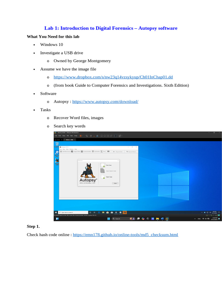 Digital Forensics Lab: Autopsy Intro | PDF | Games & Activities | Computers
