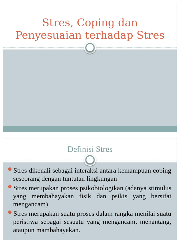 Stres, Coping Dan Penyesuaian Terhadap Stres | PDF