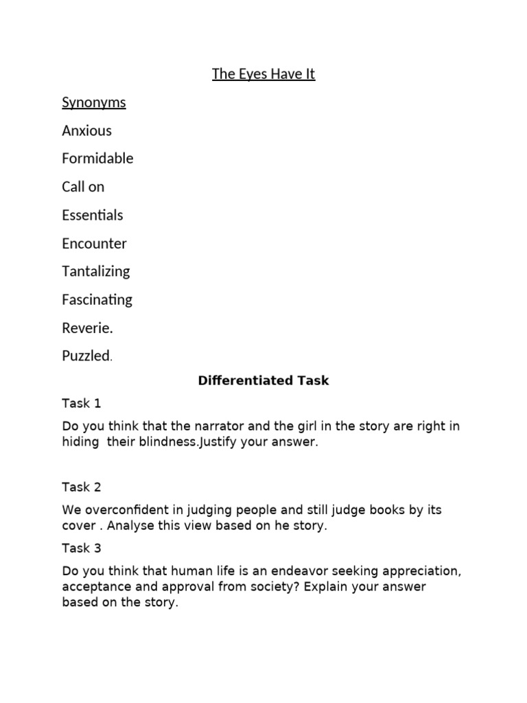Insights from "The Eyes Have It" | PDF