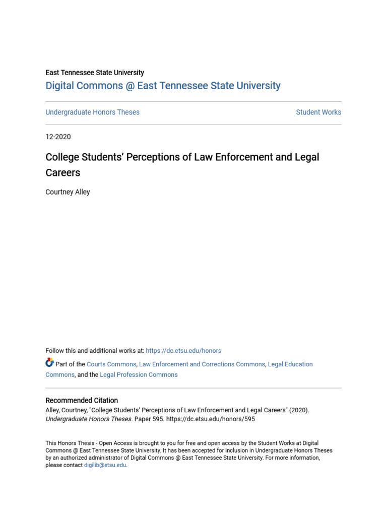 College Students - Perceptions of Law Enforcement and Legal Career ...