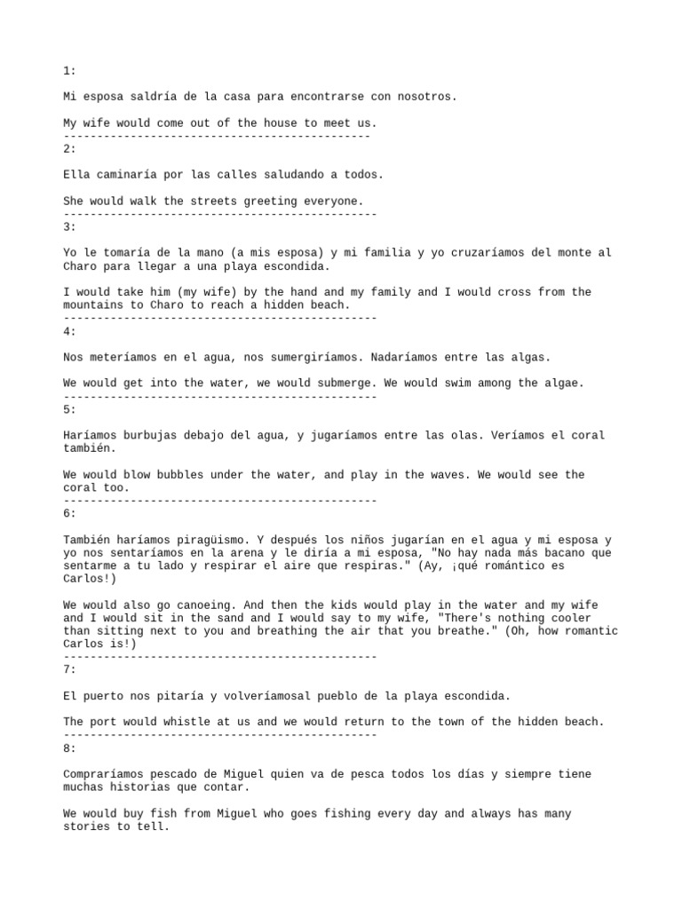 Spanish Story Translated | PDF