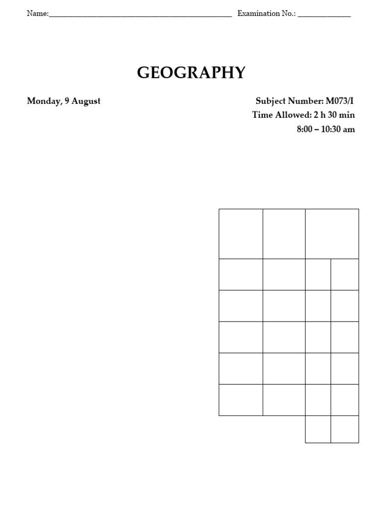Geography Paper I | PDF | Cloud | Rock (Geology)
