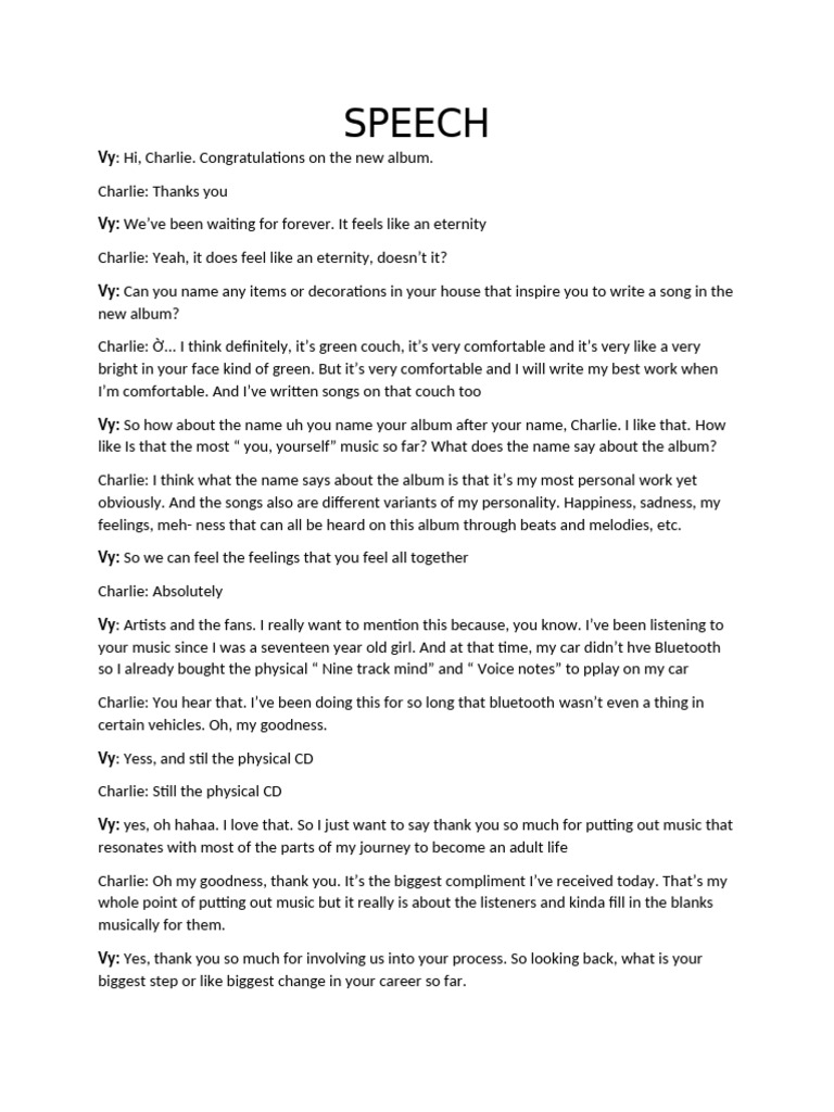 SPEECH | PDF | Albums | Recorded Music