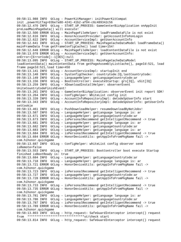 GameCenter Application Startup Logs | PDF | Network Architecture | Cyberspace