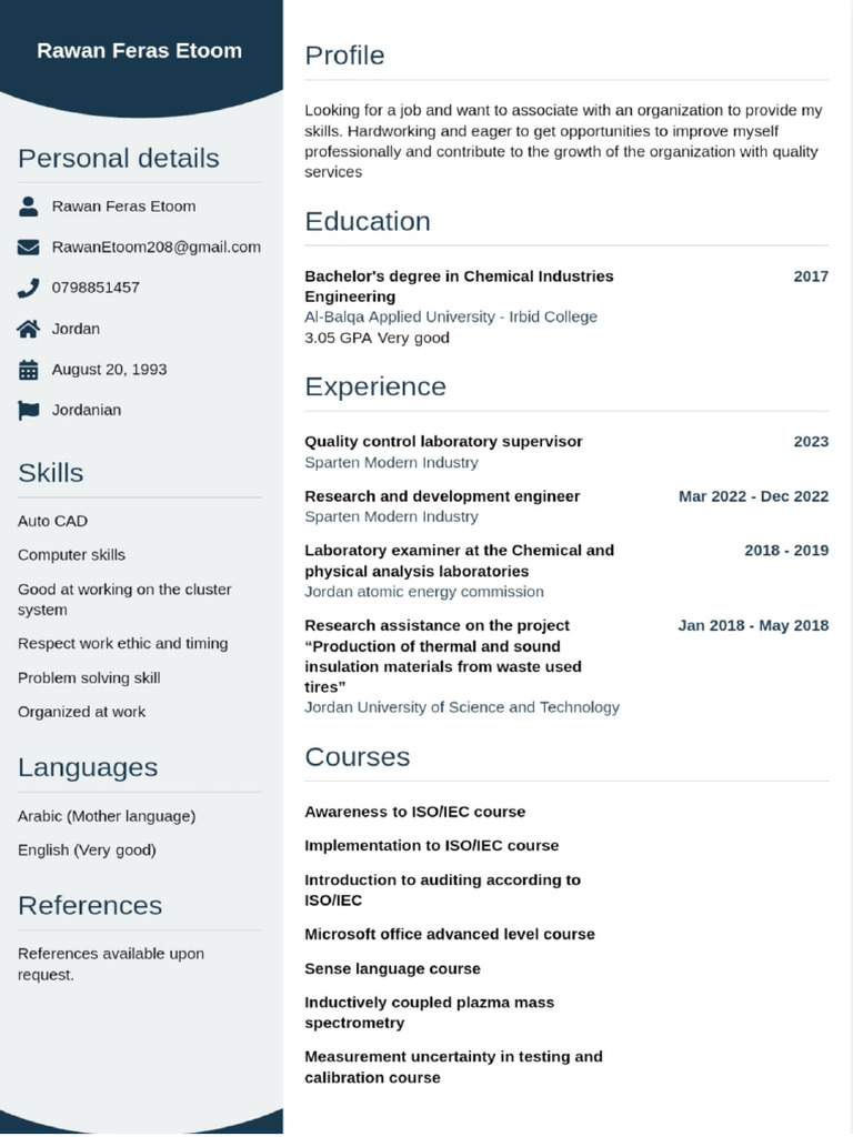CV Rawan Etoom | PDF