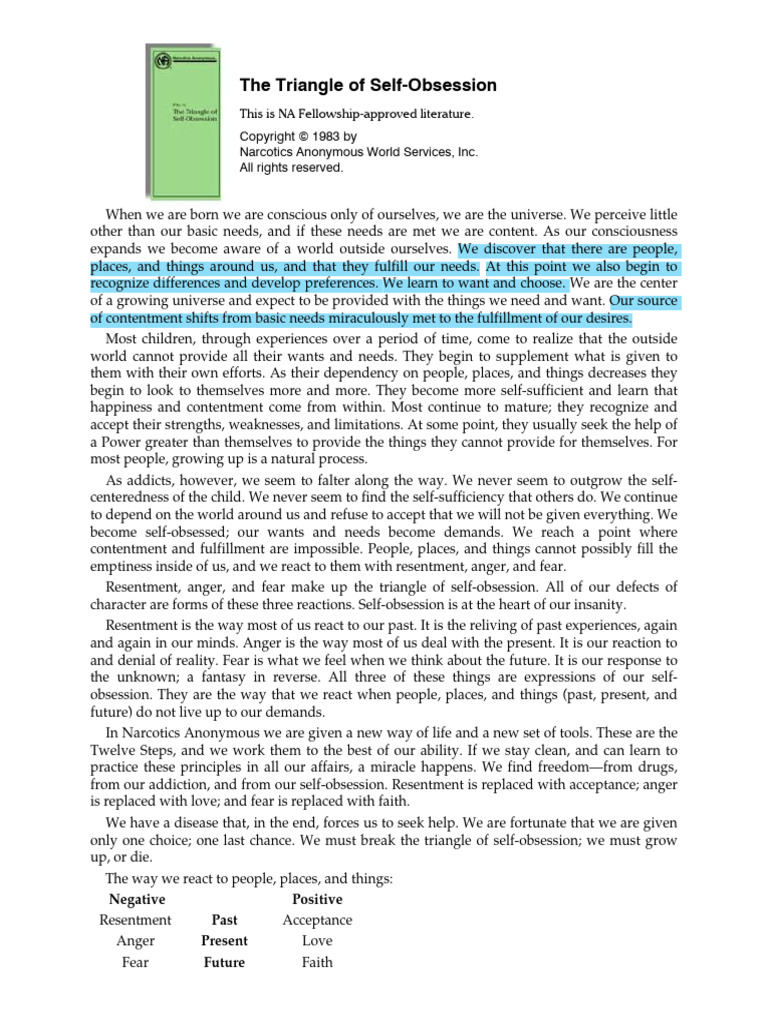 The Triangle of Self-Obsession IP | PDF | Social Psychology ...