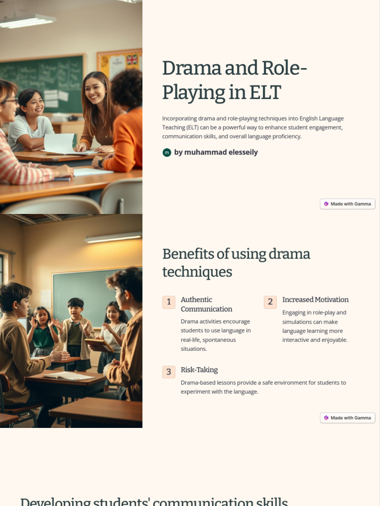 Drama and Role Playing in ELT | PDF | Fluency | Communication