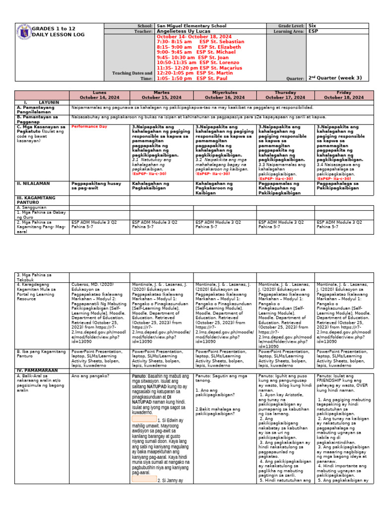 ESP DLL Week 3 | PDF