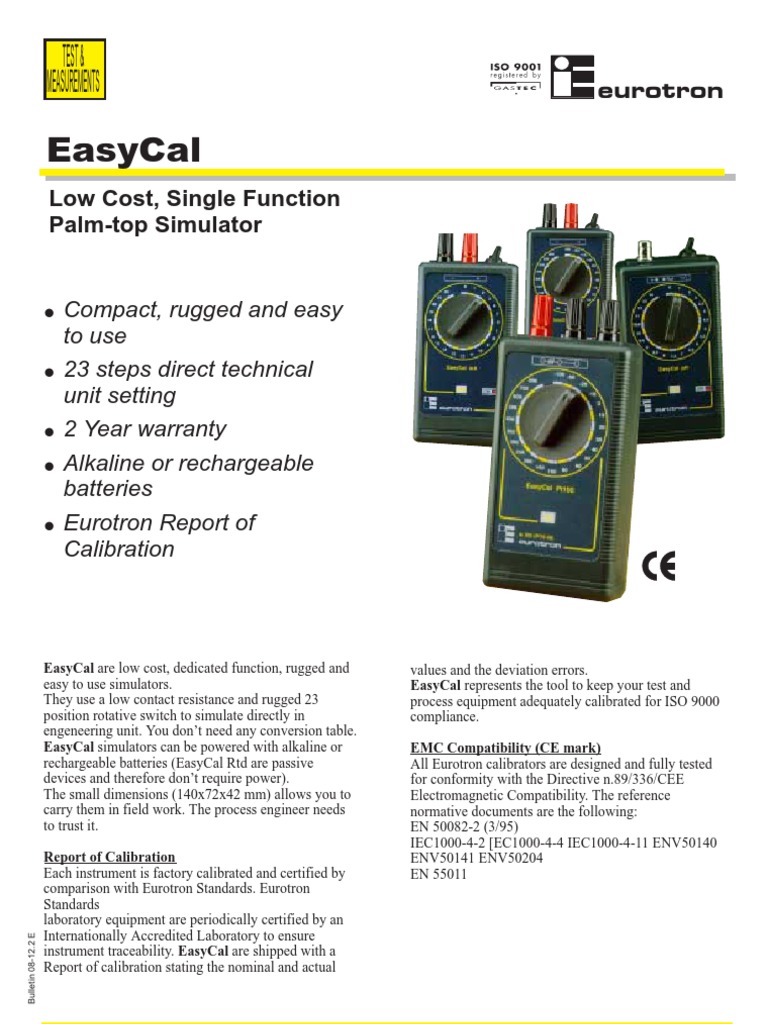 08-12.2 E EasyCal | PDF | Calibration | Battery (Electricity)