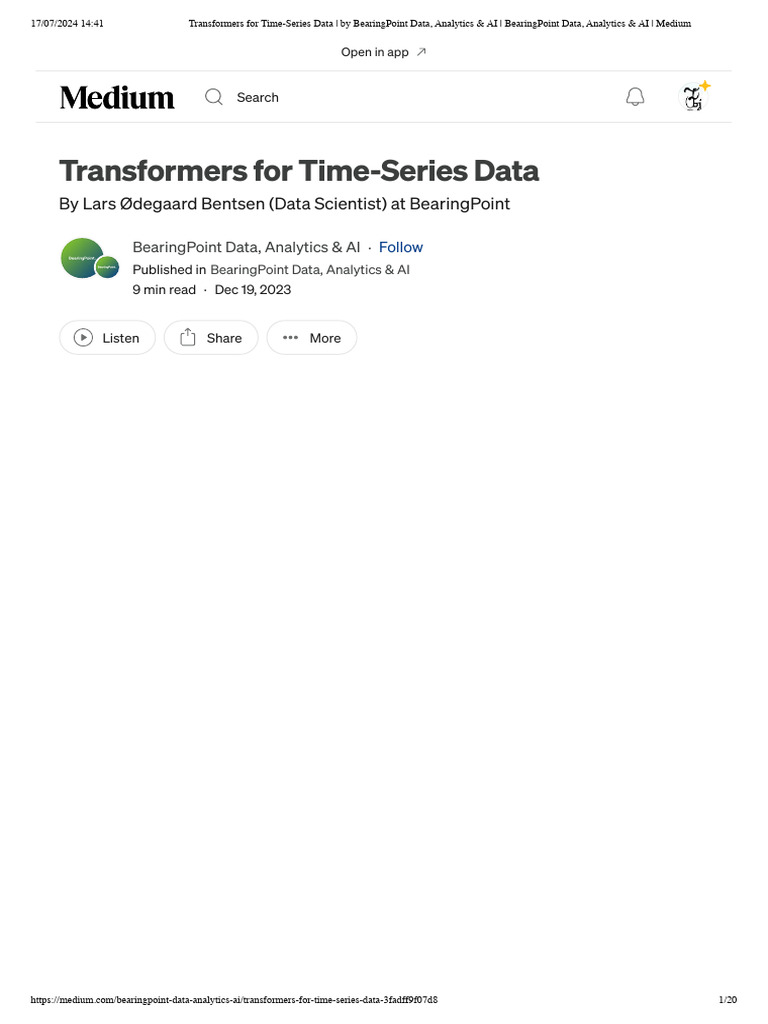 01 Transformers For Time-Series Data - by BearingPoint Data, Analytics ...