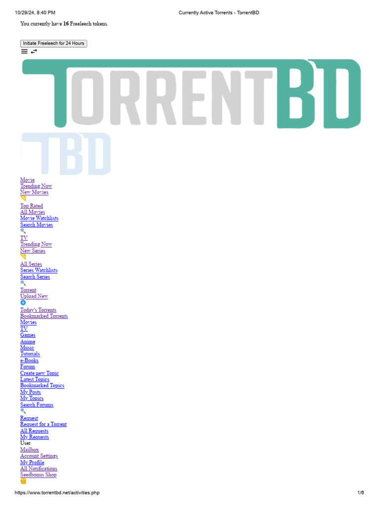 Currently Active Torrents - TorrentBD | PDF | Computing | Computer Network