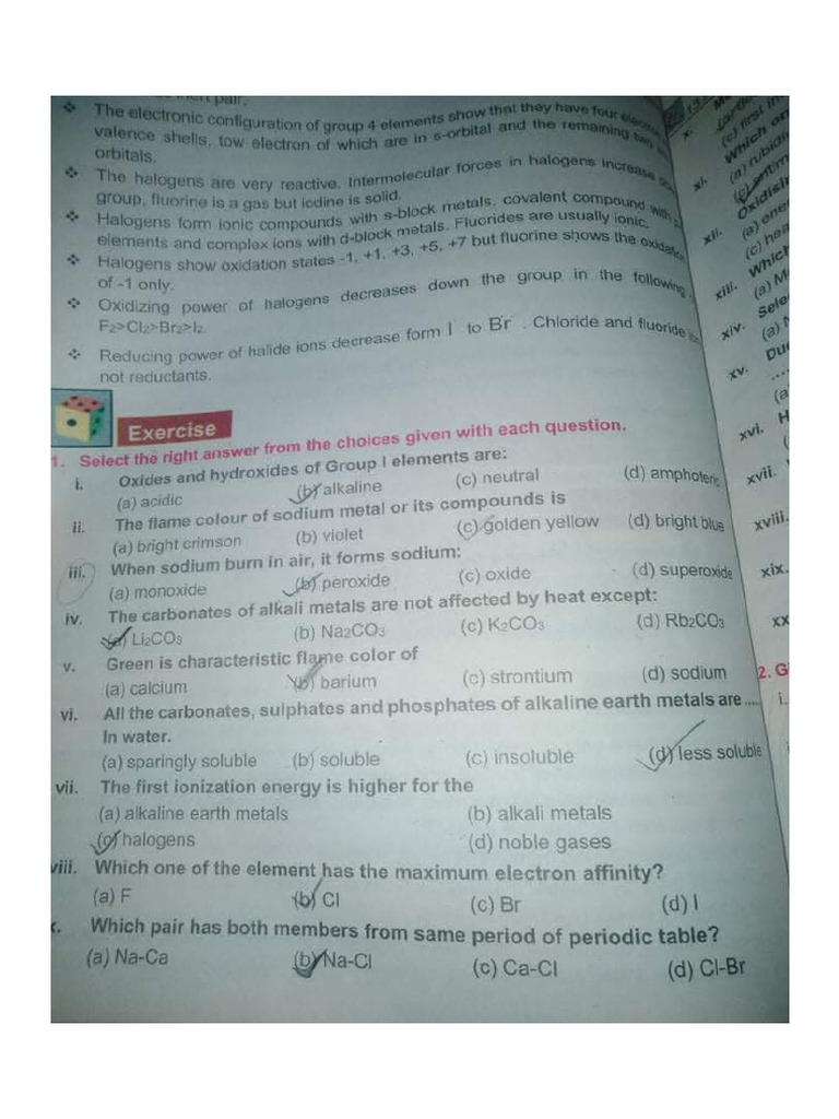 FTB Chem Xi Xii Solved Exercise | PDF