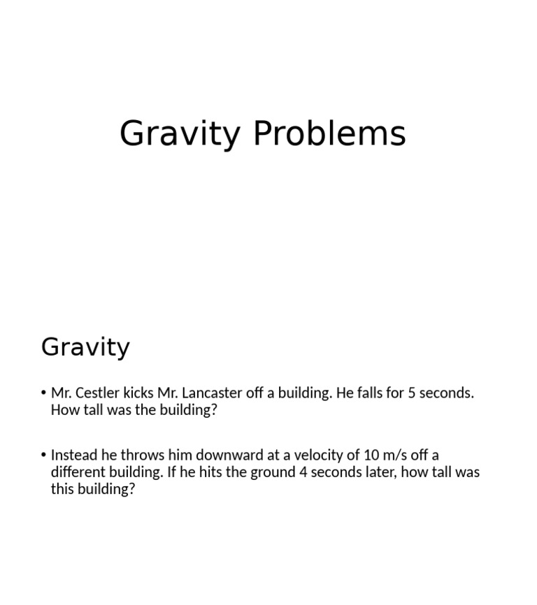 Gravity Problems | PDF