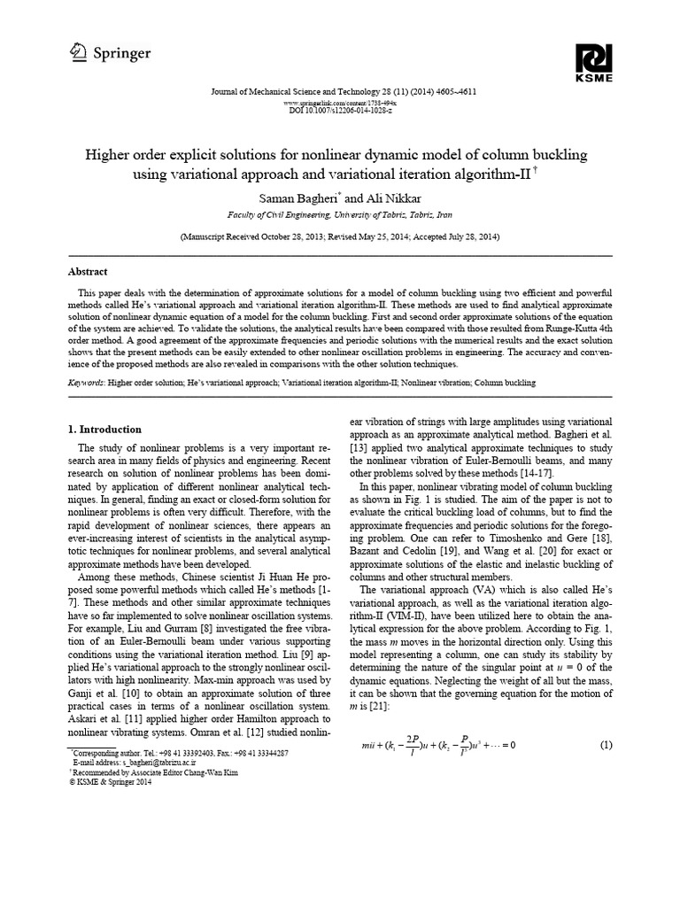 70-Higher Order Explicit Solutions For Nonlinear Dynamic Model of ...