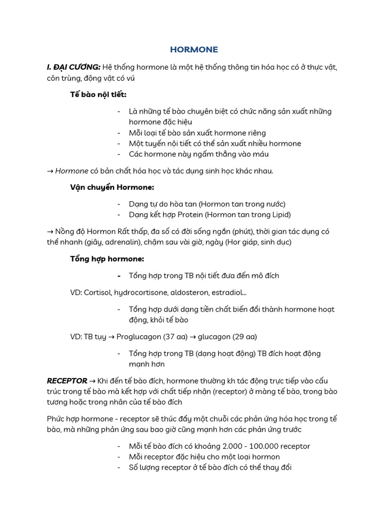Note - Hormone | PDF