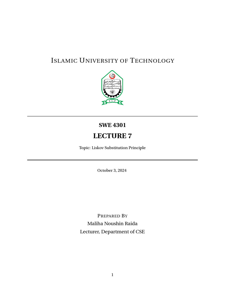 Ooc Lec7 Pdf Inheritance Object Oriented Programming Class Computer Programming