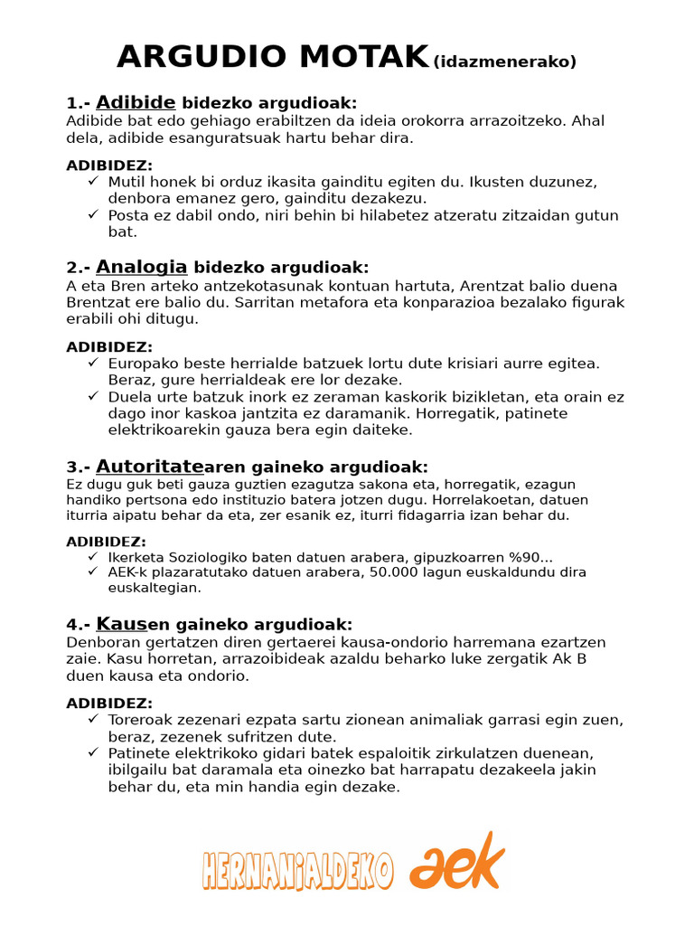 Argudio Motak | PDF