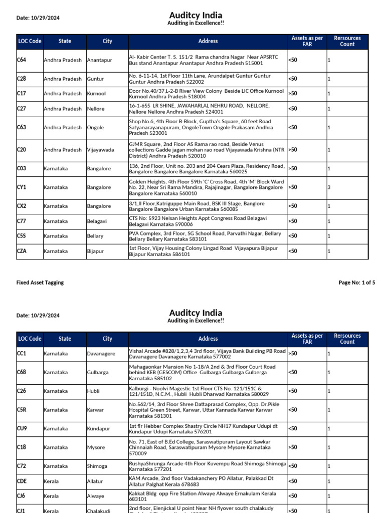 Fixed Asset Audit Report 2024 | PDF | South India | Tamils