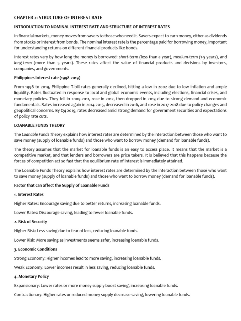 Structure of Interest Rates | PDF | Interest | Yield Curve