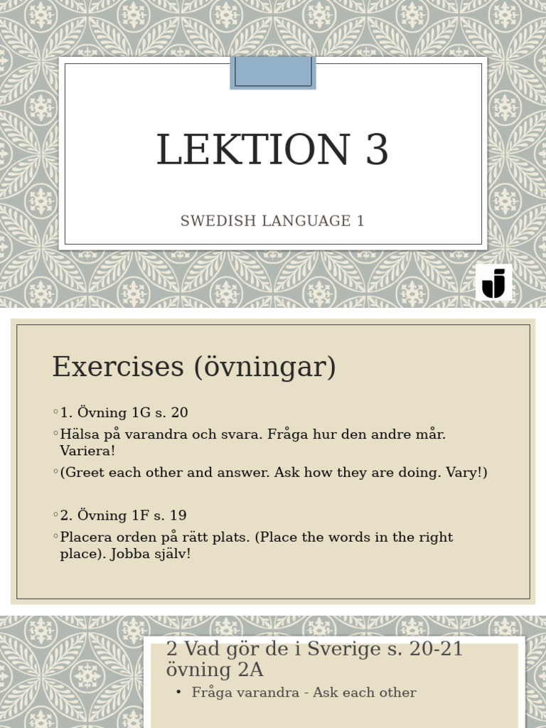 Lektion 3 | PDF