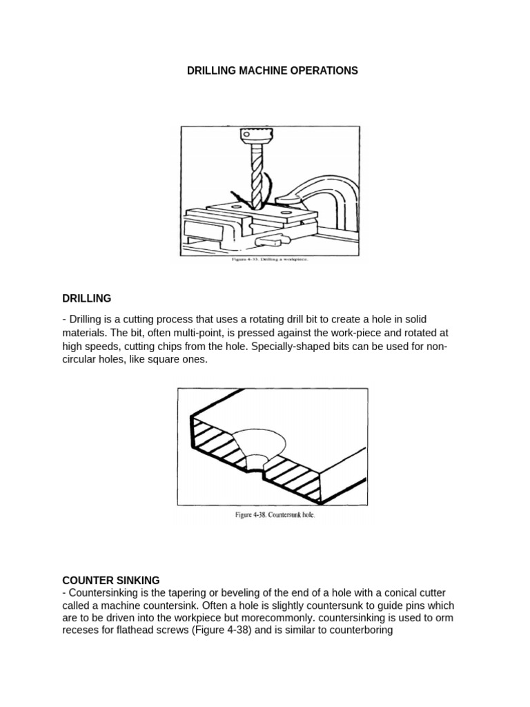 Drilling Machine Operations | PDF | Drilling | Drill