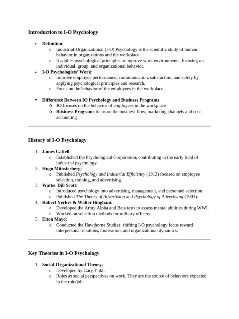 Introduction to Industrial-Organizational Psychology | PDF | Psychology ...