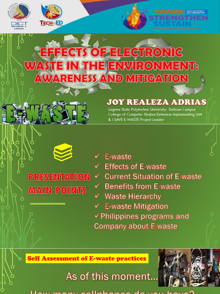 E Waste (WEEE) Presentation - LSPU - DICT | PDF | Electronic Waste ...