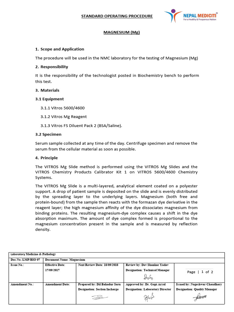 07 Magnesium | PDF | Magnesium | Medical Laboratory
