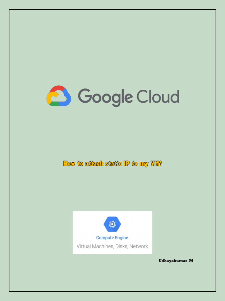 Enabling Static IP To VM in GCP | PDF | Ip Address | Computer Network