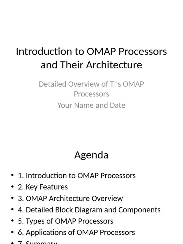 Omap Processors Introduction Presentation Pdf Multi Core Processor Digital Signal Processor