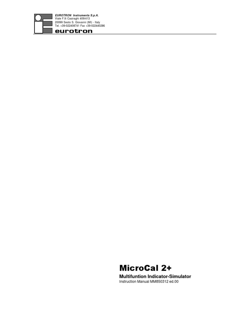 MM850312-00 MicroCal 2+ | PDF | Thermocouple | Battery Charger