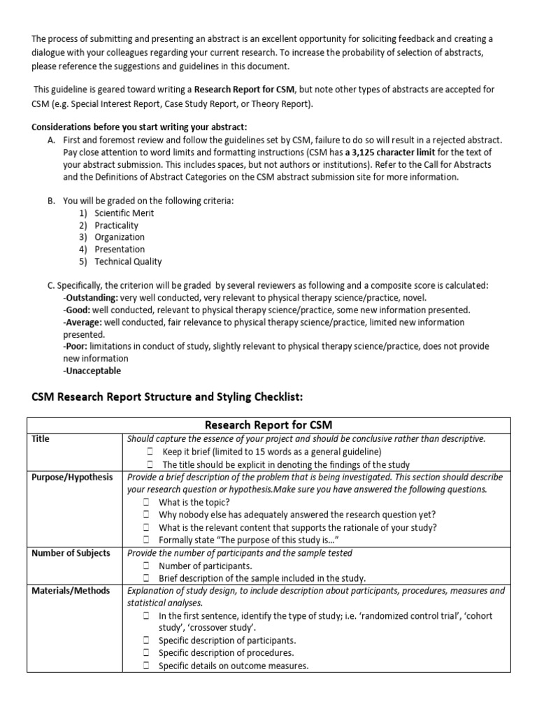 CSM Abstract Submission Guidelines | PDF | Statistics | Science
