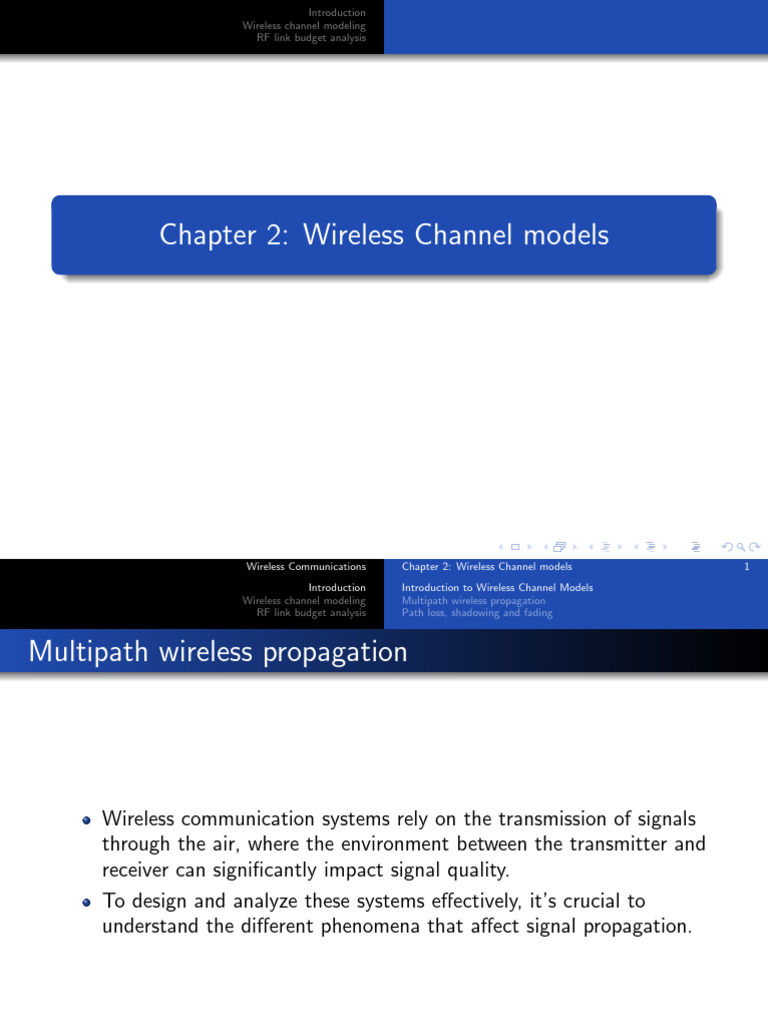 Chap2 Mobile Wireless Channels MST | PDF | Radio Propagation | Modulation