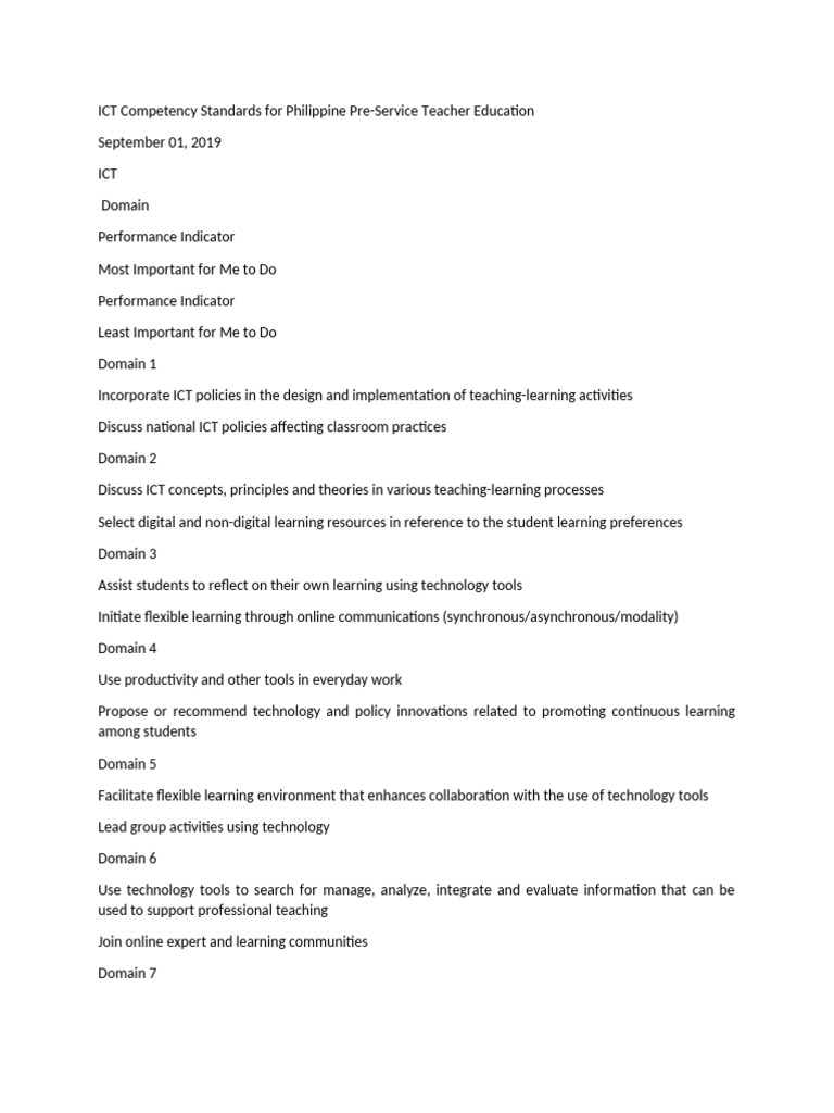 Ict Competency Standard1 | PDF | Educational Technology | Learning