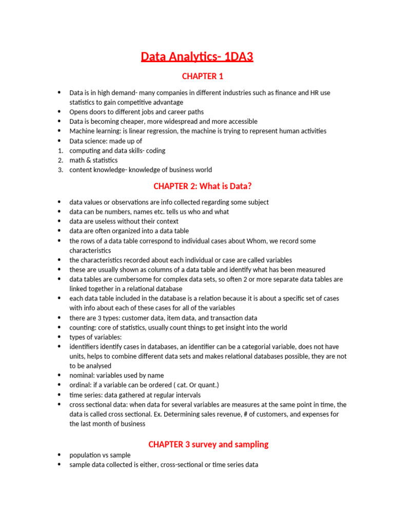 Data Analytics | PDF | Quartile | Sampling (Statistics)