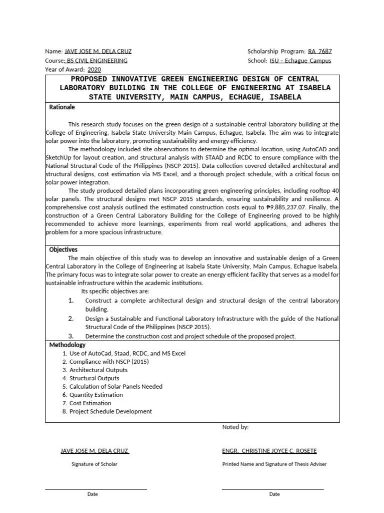 Thesis Form | PDF | Engineering | Infrastructure