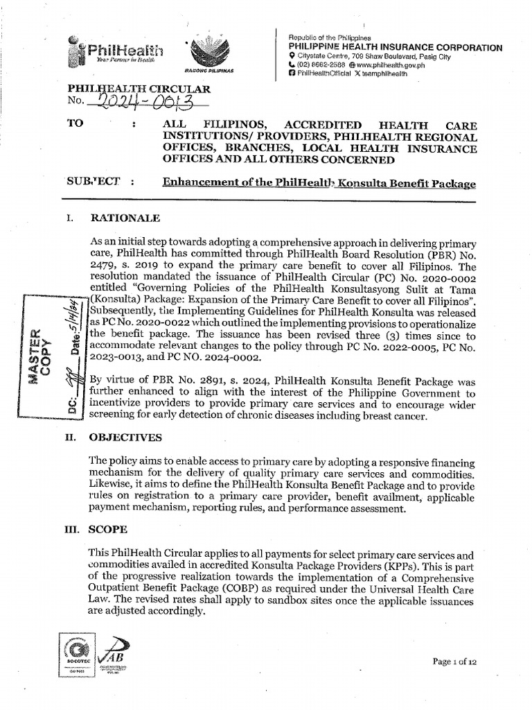 PhilHealth Circular 2024-0013 | PDF