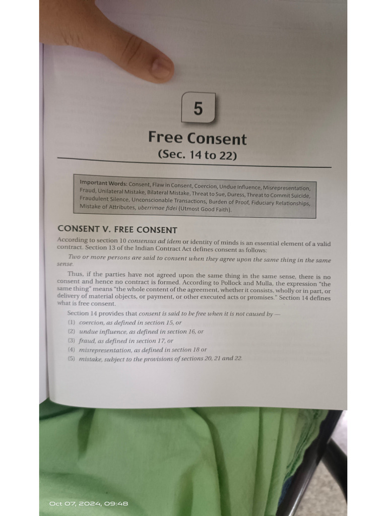 ch-5 Free Consent | PDF