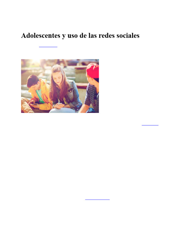 Uso de Las Redes Sociales en Adolescentes y Jovenes | PDF | Servicio de ...