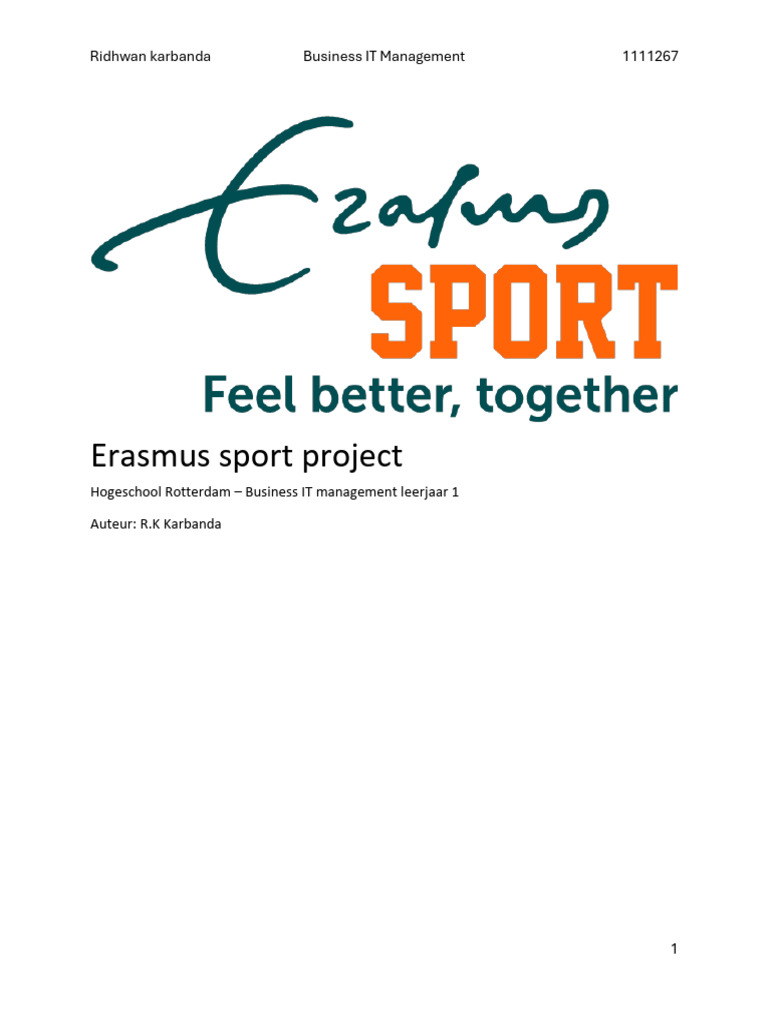 Project Erasmus 1.0 | PDF