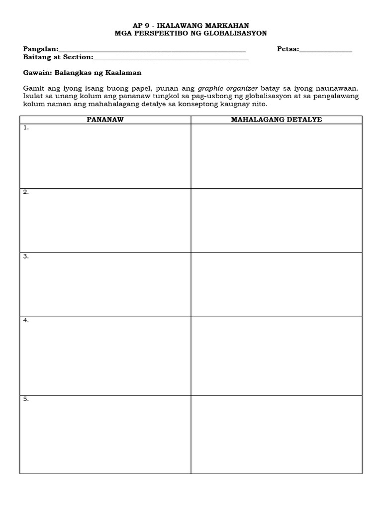 Perspektibo NG Globalisayon | PDF