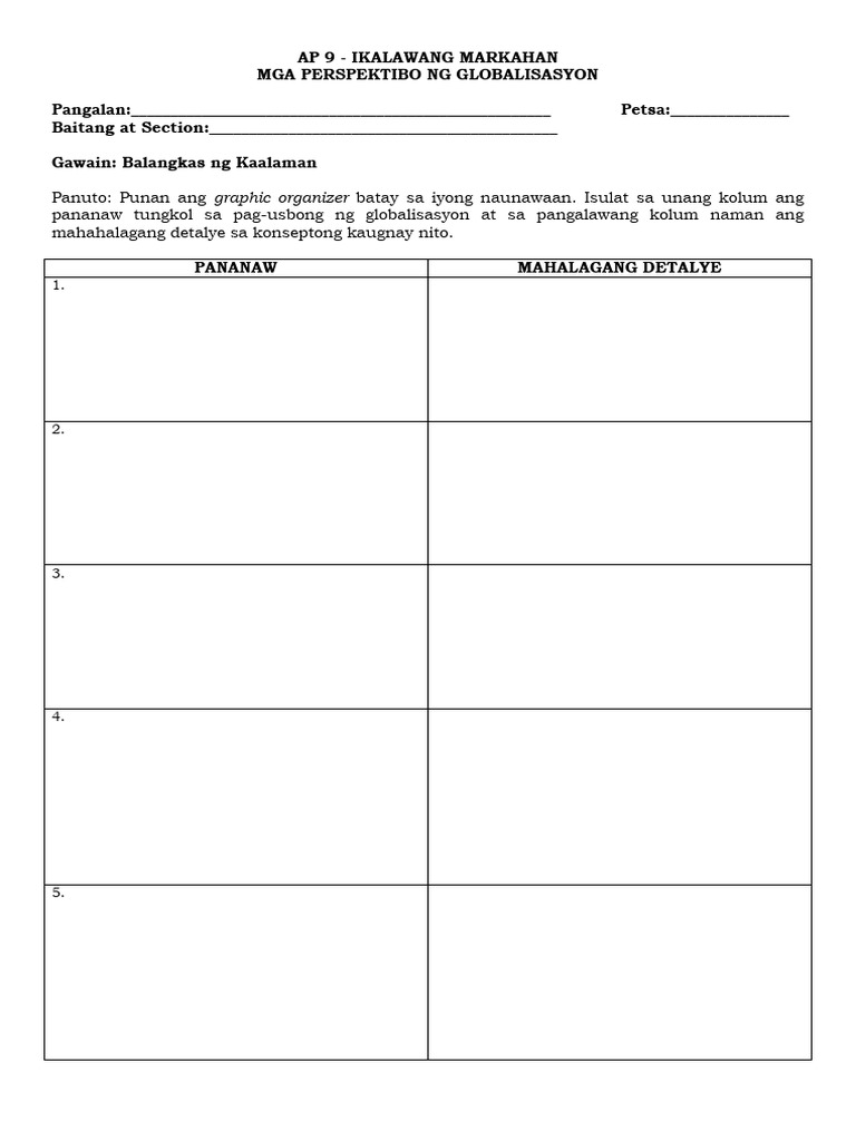 Activity Sheets (Module 1) | PDF