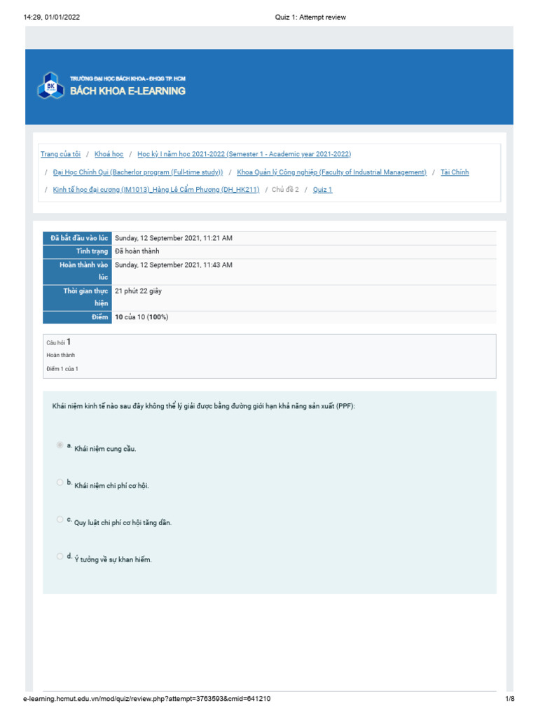Quiz 1 - Attempt Review | PDF